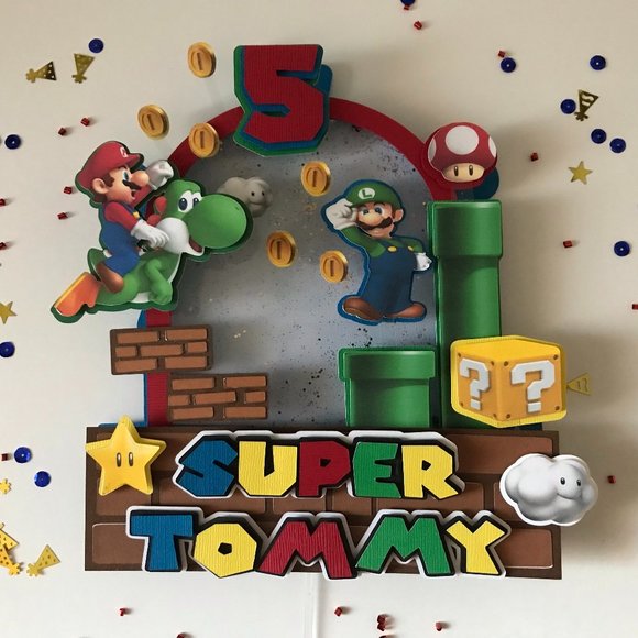 Handmade | Other | Super Mario 3d Cake Topper With Led Light Super ...